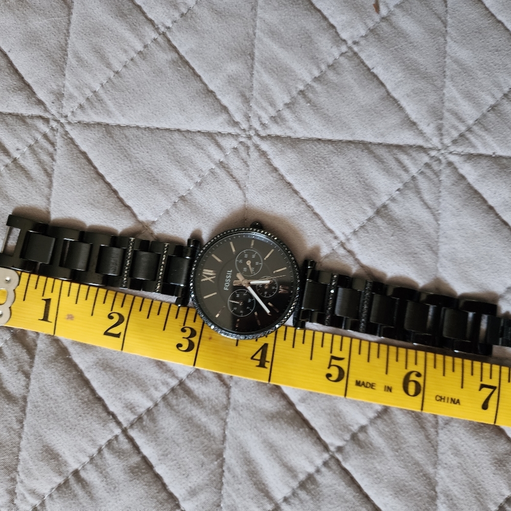 Beautiful Fossil Watch Black Crystals - Gem